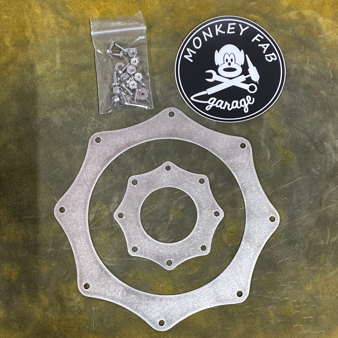 Matte finish 8 point stainless steel exhaust ring